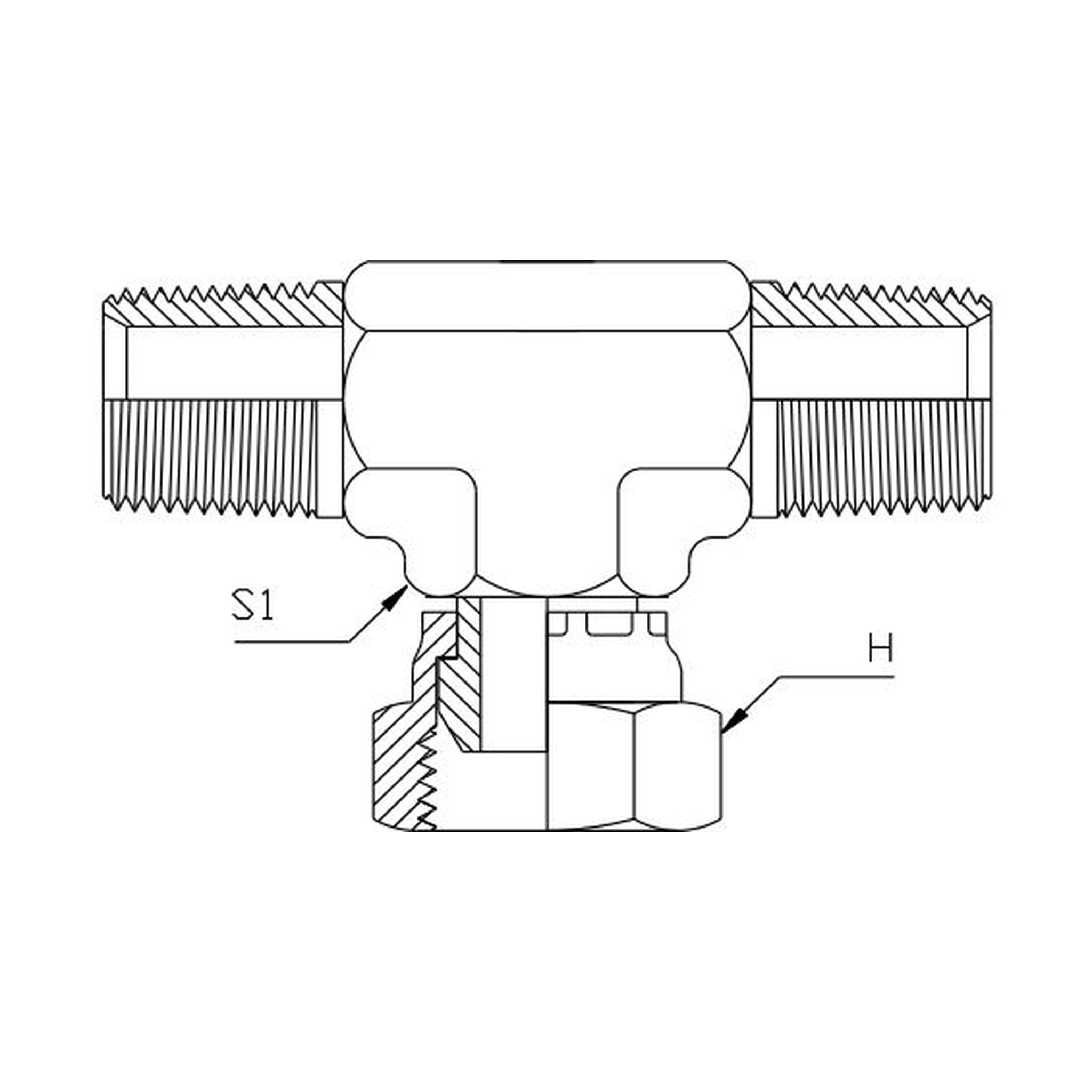 Hydraulic Tee Piece Adaptors | BSP, JIC, NPT, ORFS — ENGMATTEC Australia