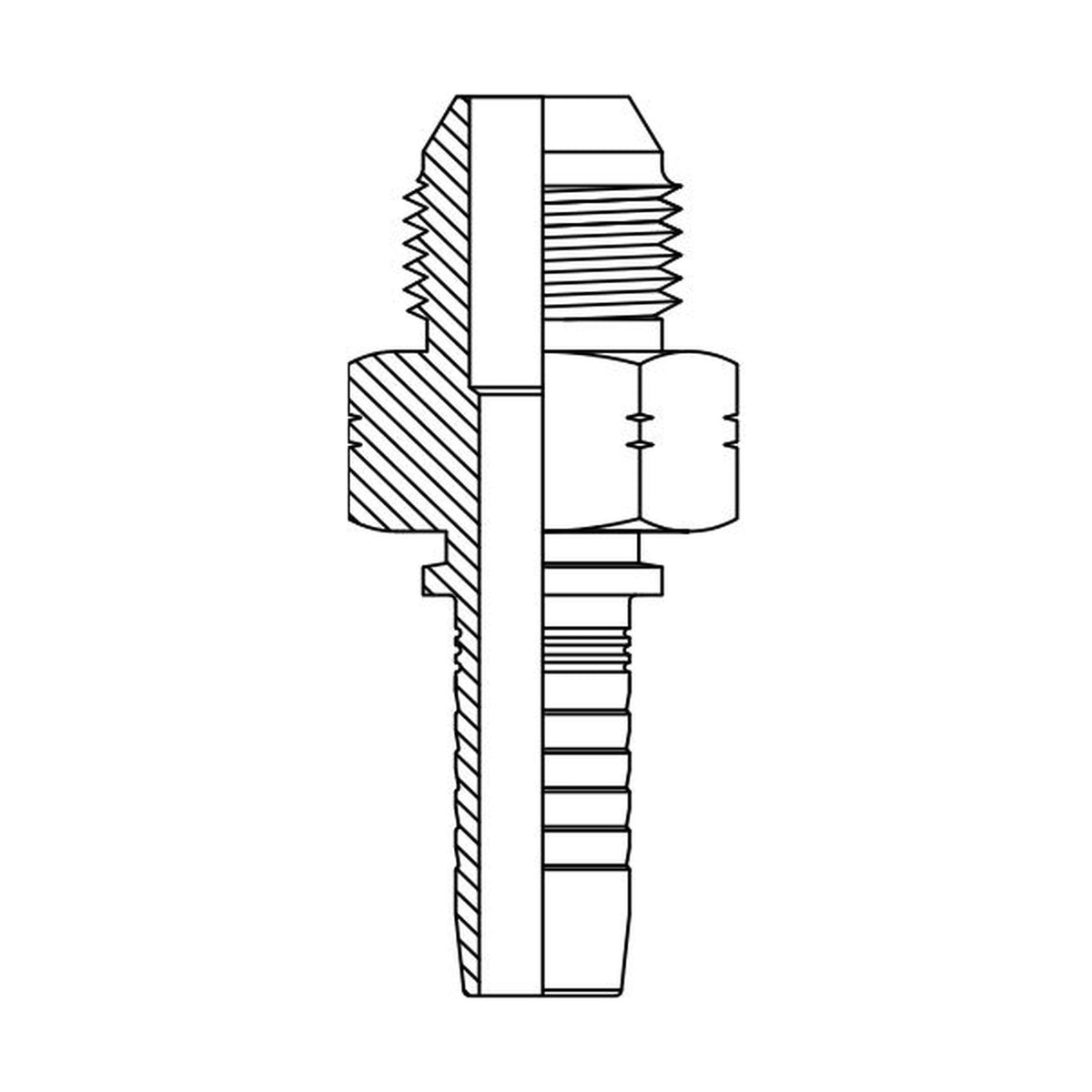 Hydraulic Hose Tail | 1/4" x M14 Metric Komatsu Male JIS — ENGMATTEC ...