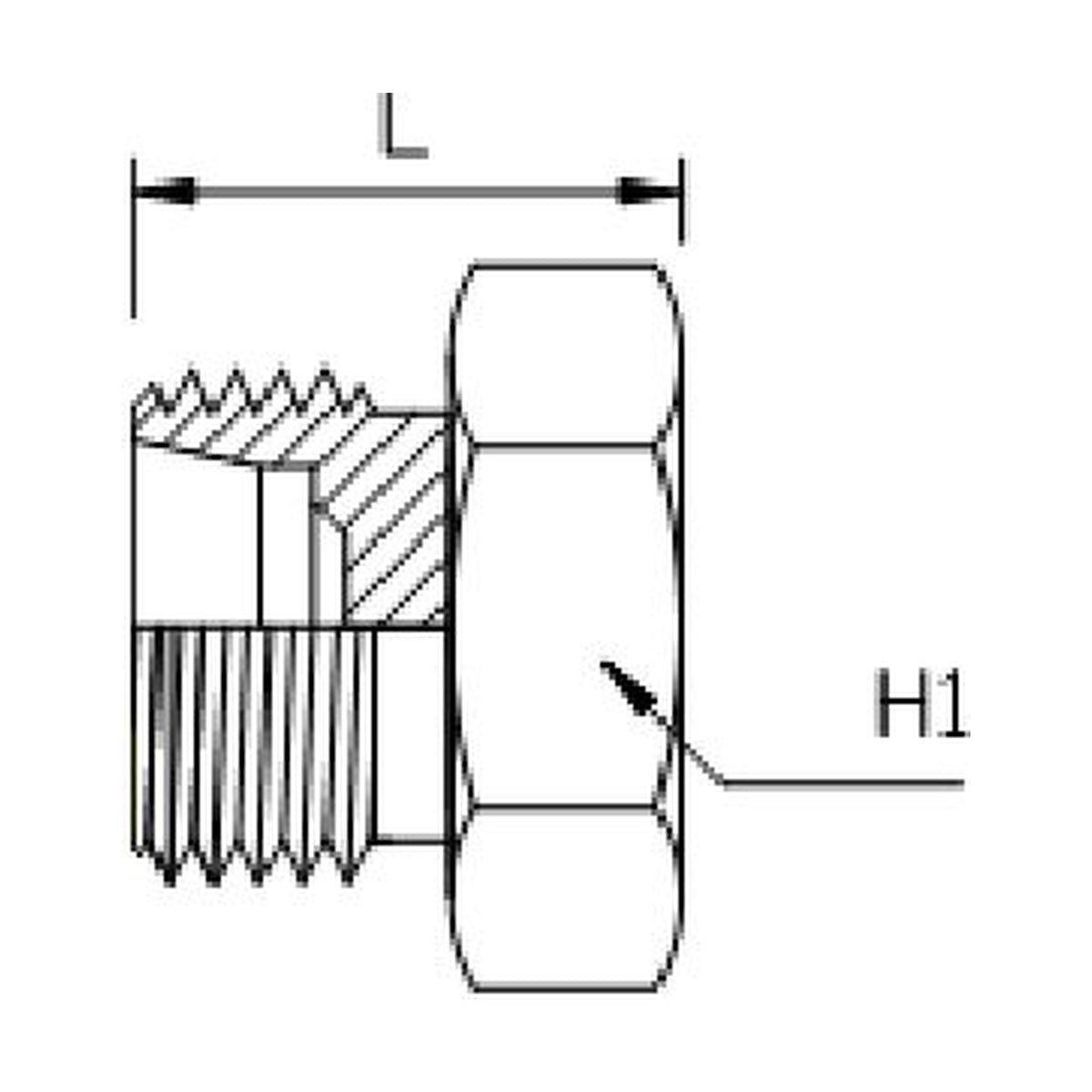 Hydraulic Metric Heavy Male Plug | M14 (6S), Carbon Steel — ENGMATTEC ...