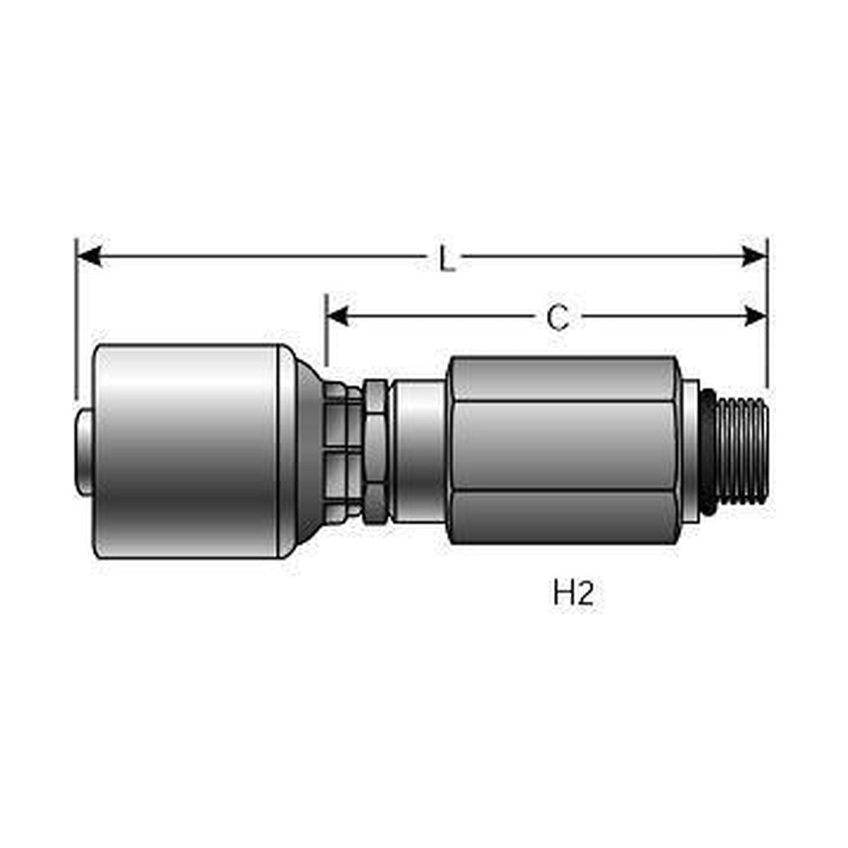 Hose Tail - UNO Swivel Male Straight - Gates MegaCrimp® — ENGMATTEC ...