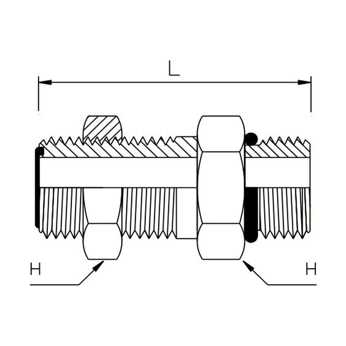 ORFS Bulkhead Male x UNO Male Straight Fittings — ENGMATTEC Australia
