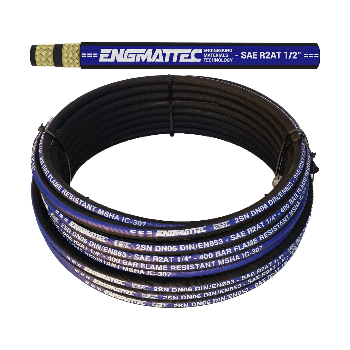 Hydraulic Hose SAE 100R2 | 1/2" 4000 PSI | 10m Double Braid — ENGMATTEC ...