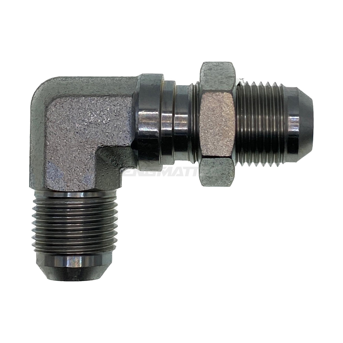 Hydraulic Bulkhead Fitting | 7/16" JIC Male 90° Compact — ENGMATTEC ...